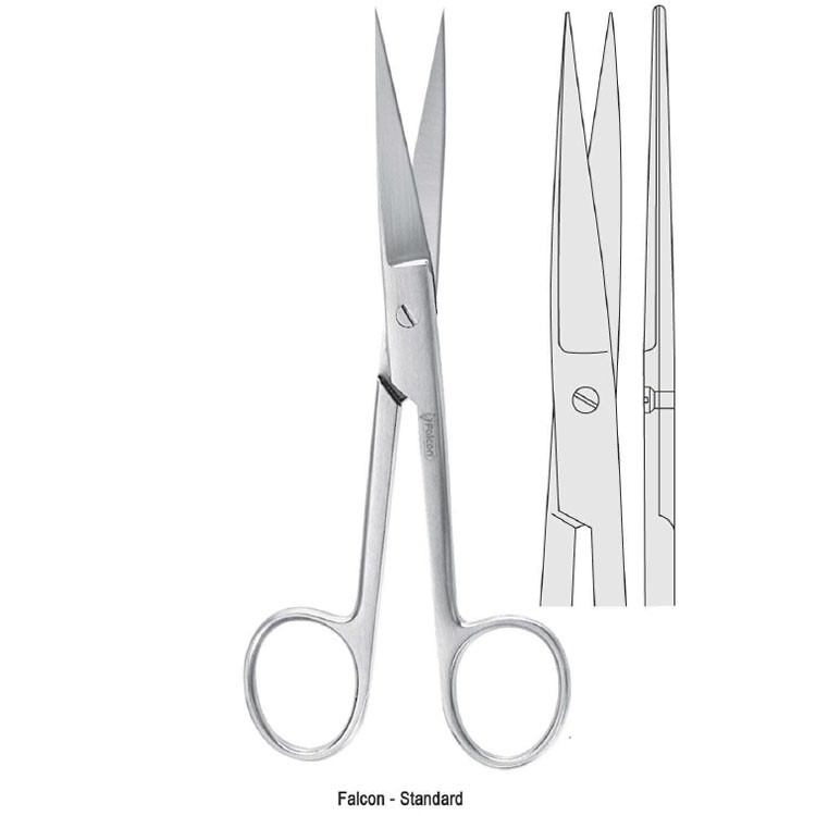 Scissors Falcon-Standard sharp/sharp straight 105mm - Falcon Medical