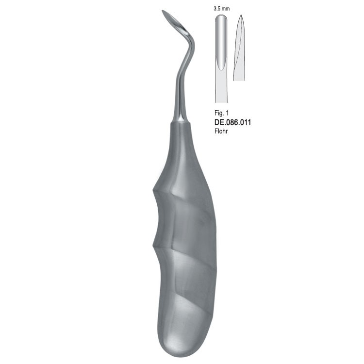 Elevator Flohr straight anatomical handle fig. 1 - Falcon Medical