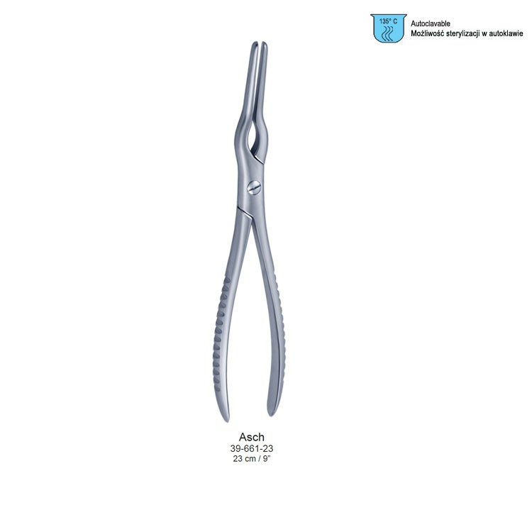 Asch septum forceps curved 23cm - Falcon Medical