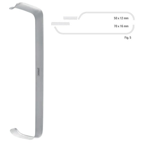 Retractor soft tissue Tessier serrated fig.5, 150mm - Falcon Medical